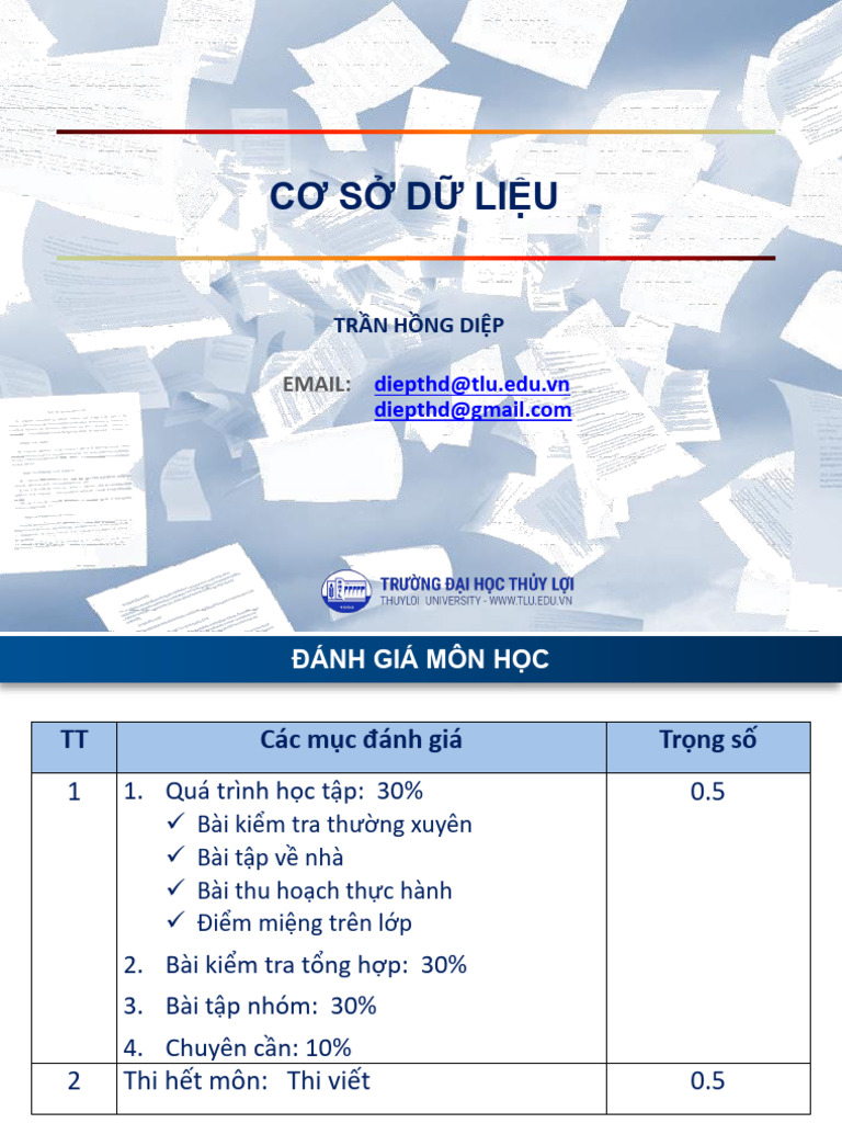 1. CSDL - Tổng quan hệ CSDL | PDF