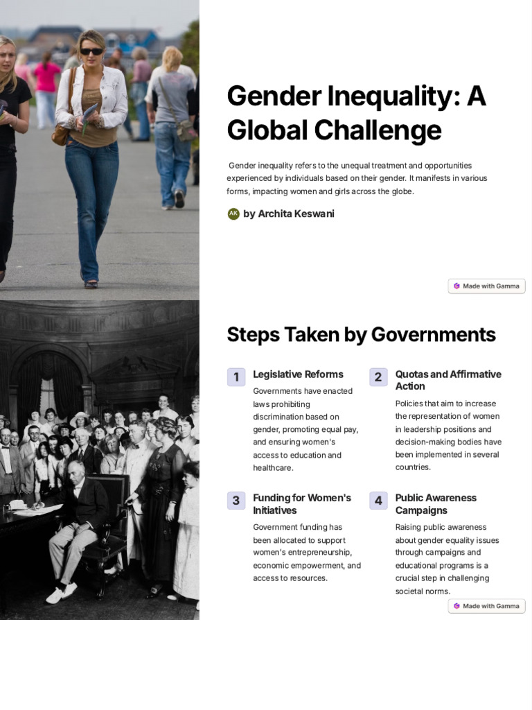 Gender Inequality A Global Challenge | PDF | Gender Studies | Gender ...