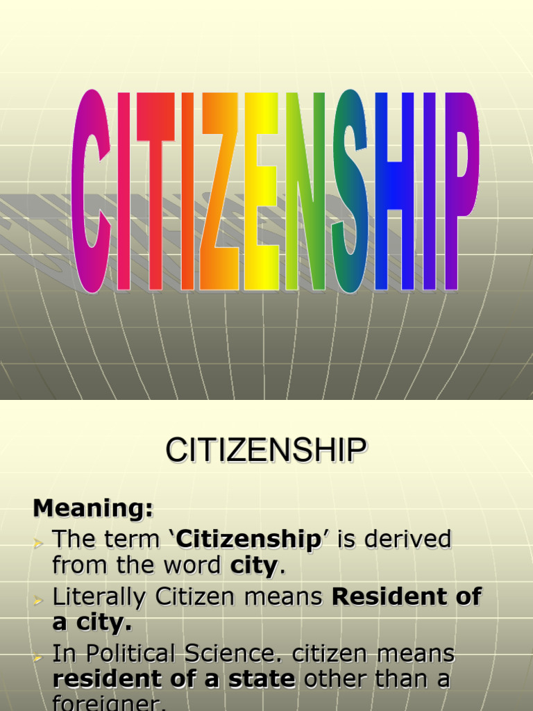 Citizenship (1) | PDF | Citizenship | Naturalization