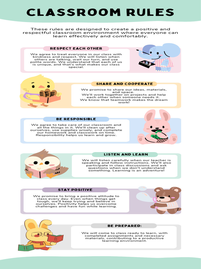 Classroom Respect and Teamwork Rules | PDF