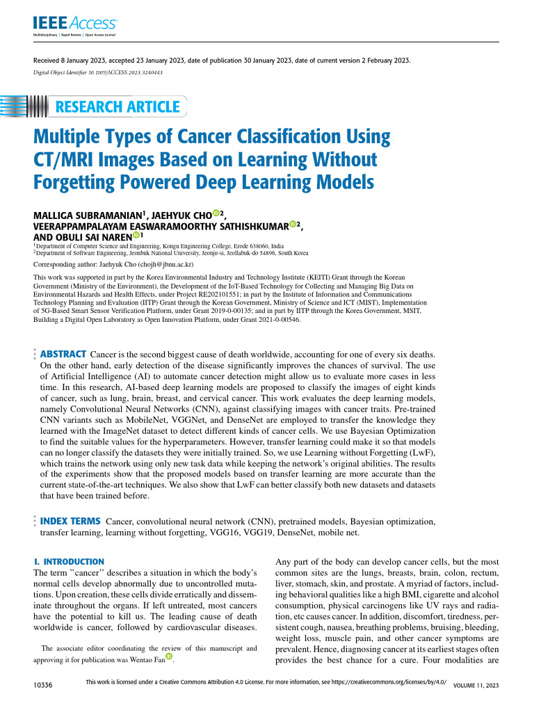 15.Multiple Types of Cancer Classification Using CT MRI Images Based on Learning Without ...