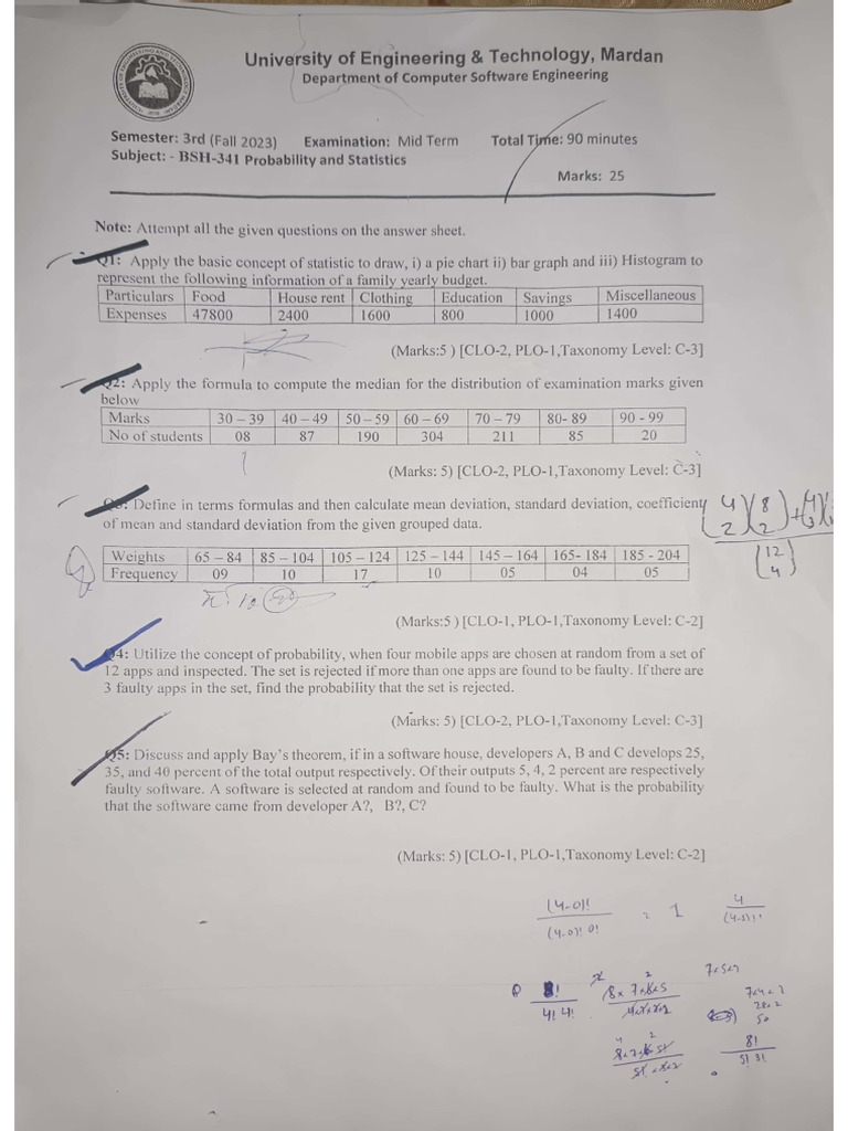 PAST PAPERS(3RD MID+FINAL) | PDF