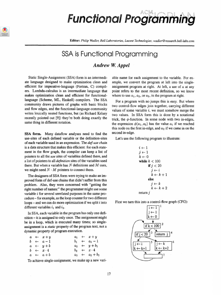 SSA Is Functional Programming | PDF | Computer Programming | Software Engineering