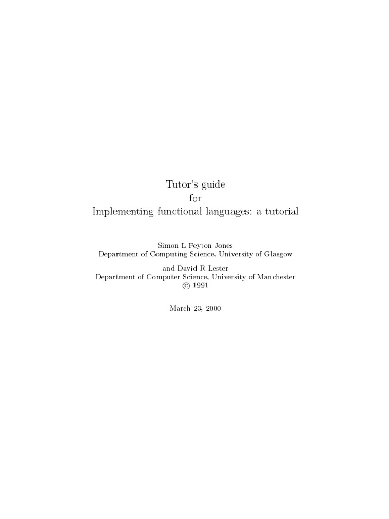 Functional Language Tutorial - More | PDF | Computer Programming ...