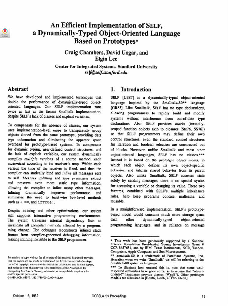 An Efficient Implementation Of Self Pdf Class Computer Programming 2582