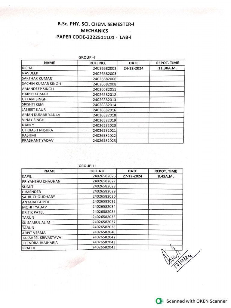 PSC Mechanics Exam Schedule | PDF