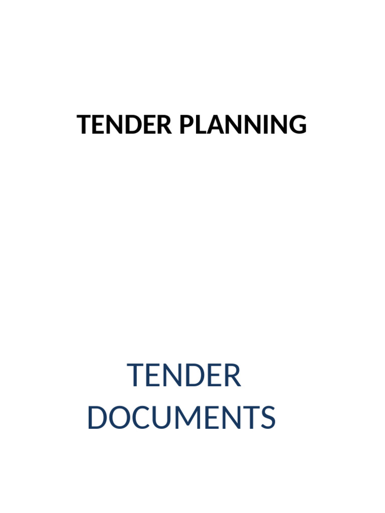 14.5 Ph i Pre Tender Planning | PDF | Specification (Technical Standard ...