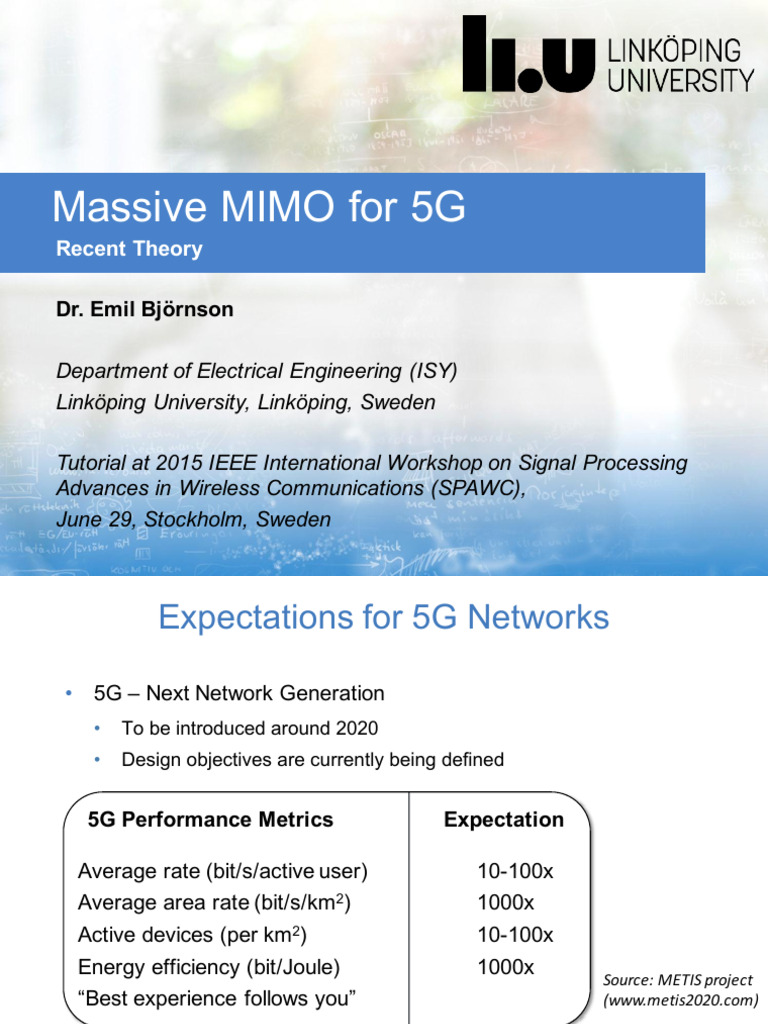 Massive MIMO For 5G: Recent Theory | PDF | Mimo | Information And ...