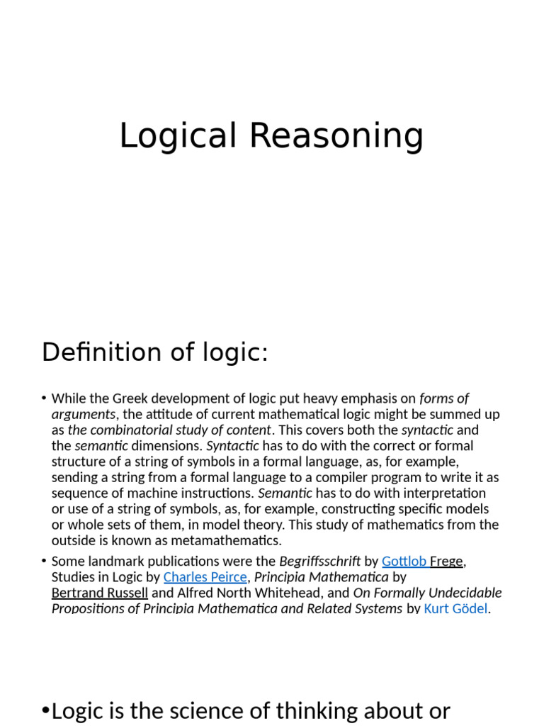 Logical Reasoning | PDF | Mathematical Logic | Logic