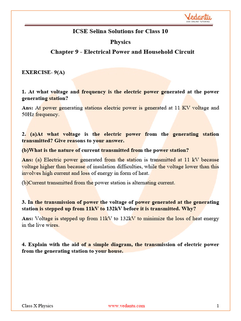 Household Circuits Notes | PDF | Mains Electricity | Fuse (Electrical)