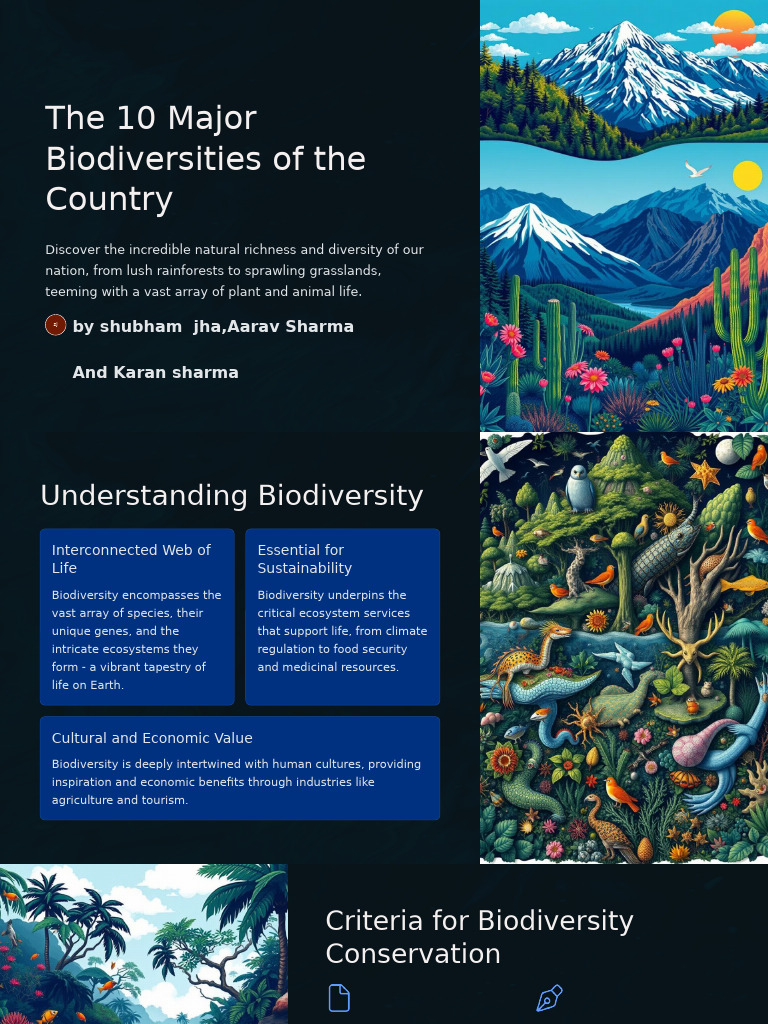 10 Major Biodiversity Countries by Shubham Jha, Aarav Sharma | PDF | Biodiversity | Conservation ...