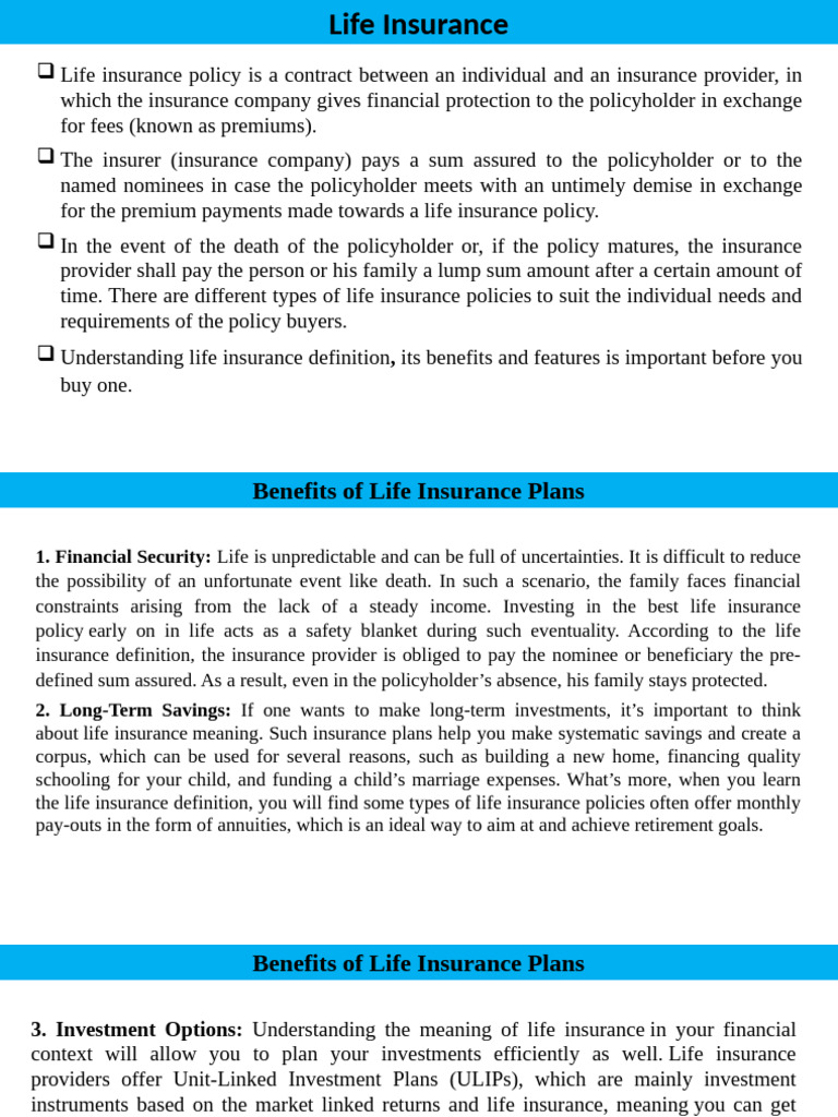 Insurance PPT | PDF | Cost Of Living | Life Insurance