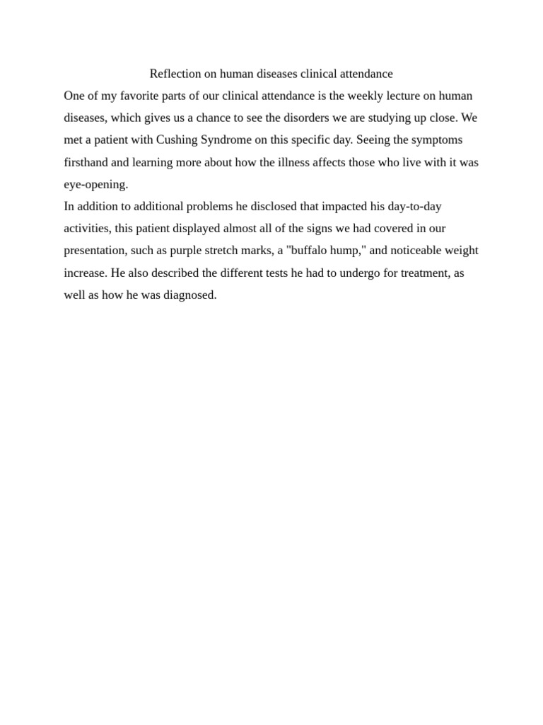 Reflection On Human Diseases Clinical Attendance (1) 777 | PDF