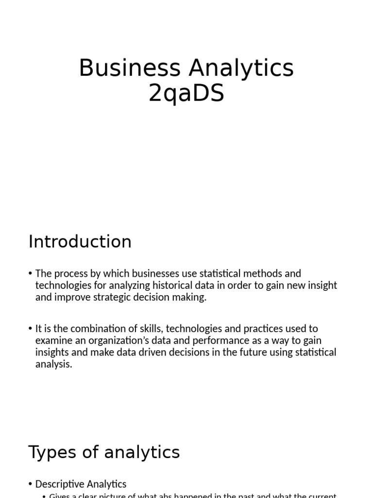 Business Analytics | PDF