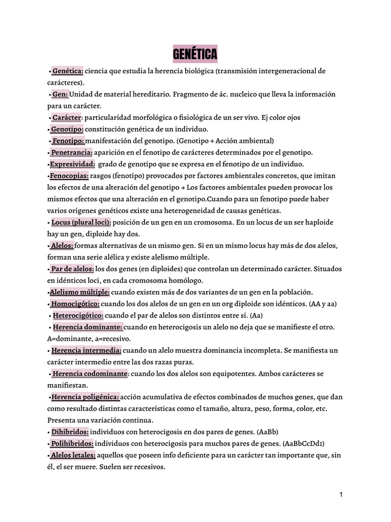 Genética - SGR | PDF | Alelo | Cigosidad