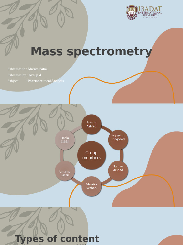 Mass Spectrometry PPT Analysis s5 | PDF | Mass Spectrometry | Ion