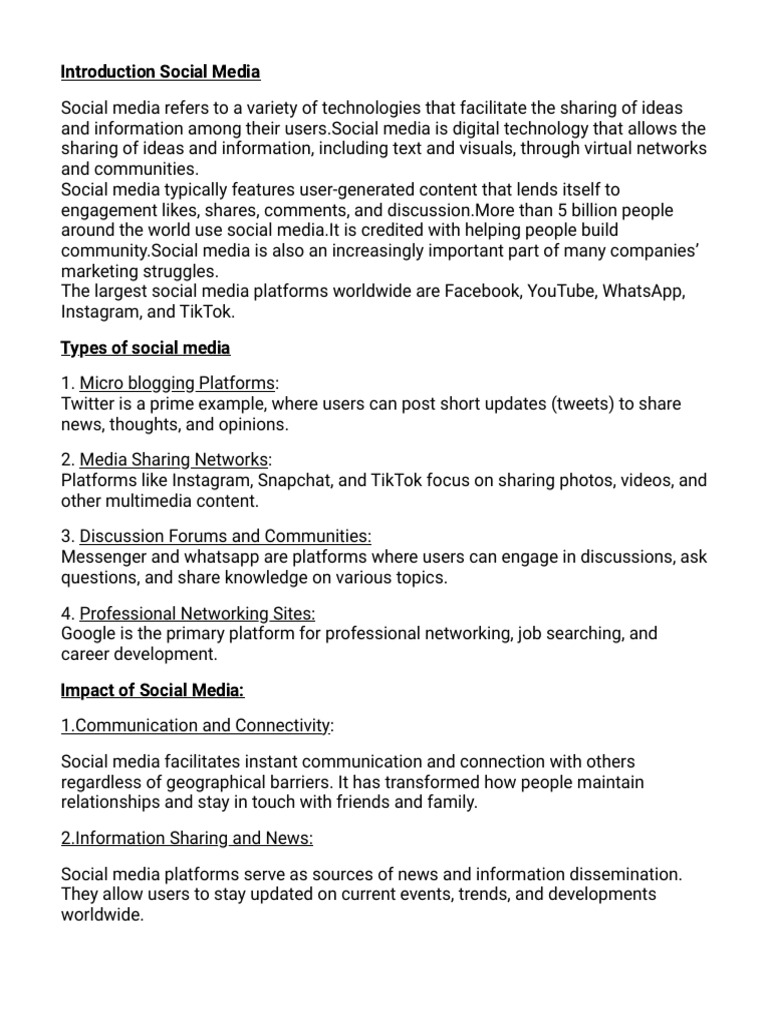 Social Media Assignment | PDF | Social Media | Popular Culture & Media ...