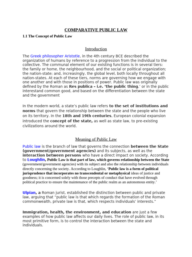 Comparative Public Law | PDF | Public Law | Separation Of Powers
