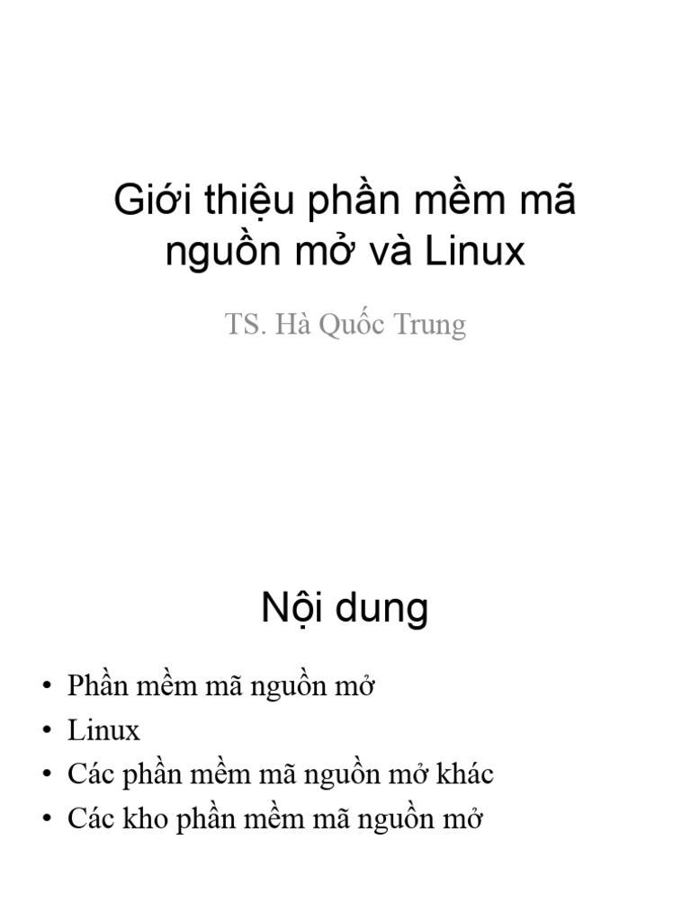 Gioi Thieu Phan Mem Ma Nguon Mo Va Linux | PDF