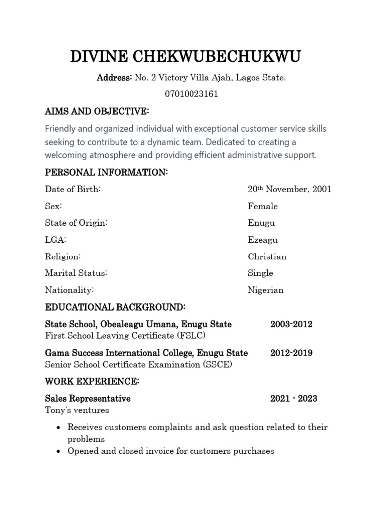 Divine's CV | PDF