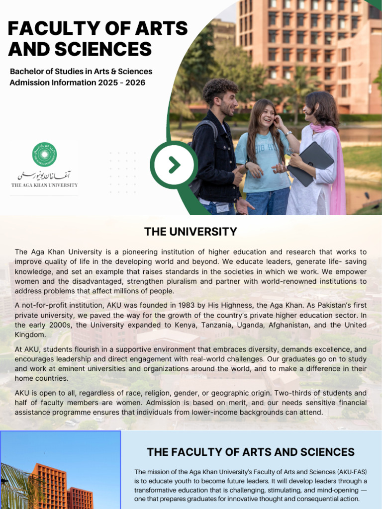 AKU Arts & Sciences Admission 2025-26 | PDF | University And College Admission | Educational Stages