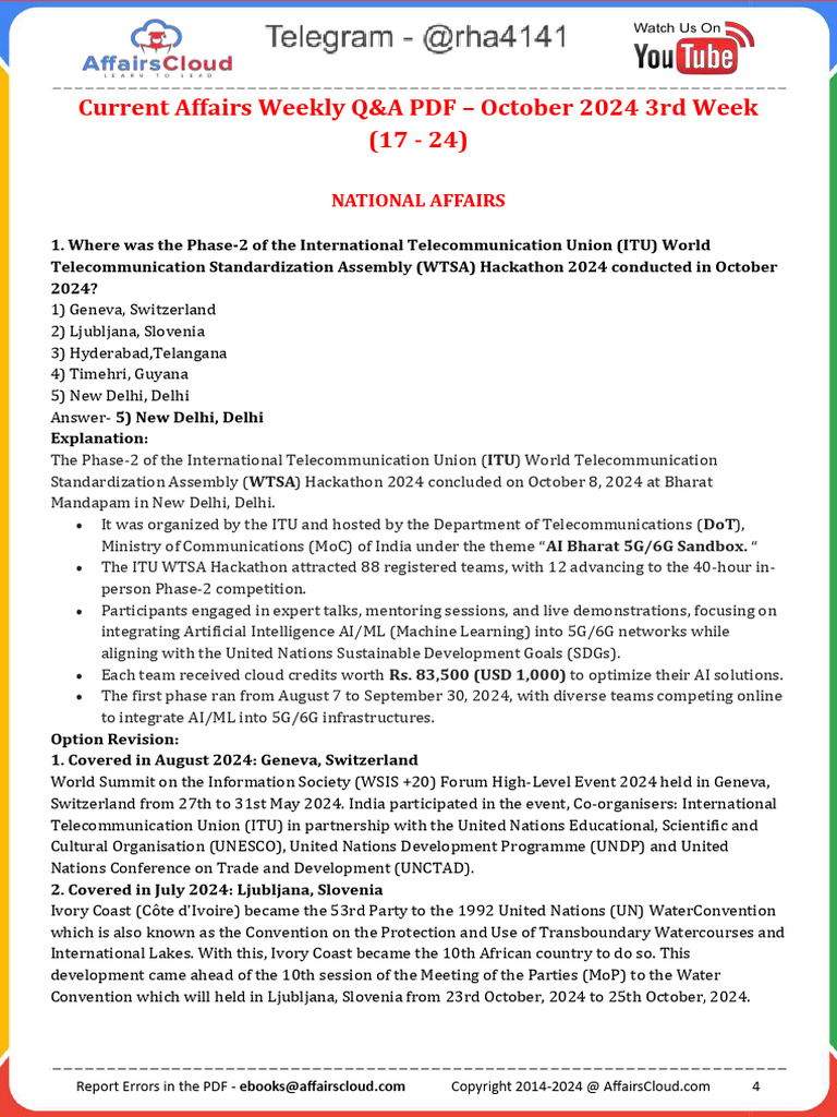 AC Oct 2024 3rd Week Q&A English Pdf_watermark | PDF | Reserve Bank Of ...