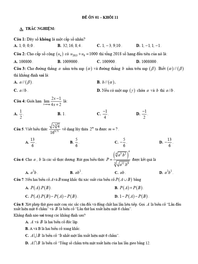 2 đề ôn hk1 - 24 - 25 | PDF