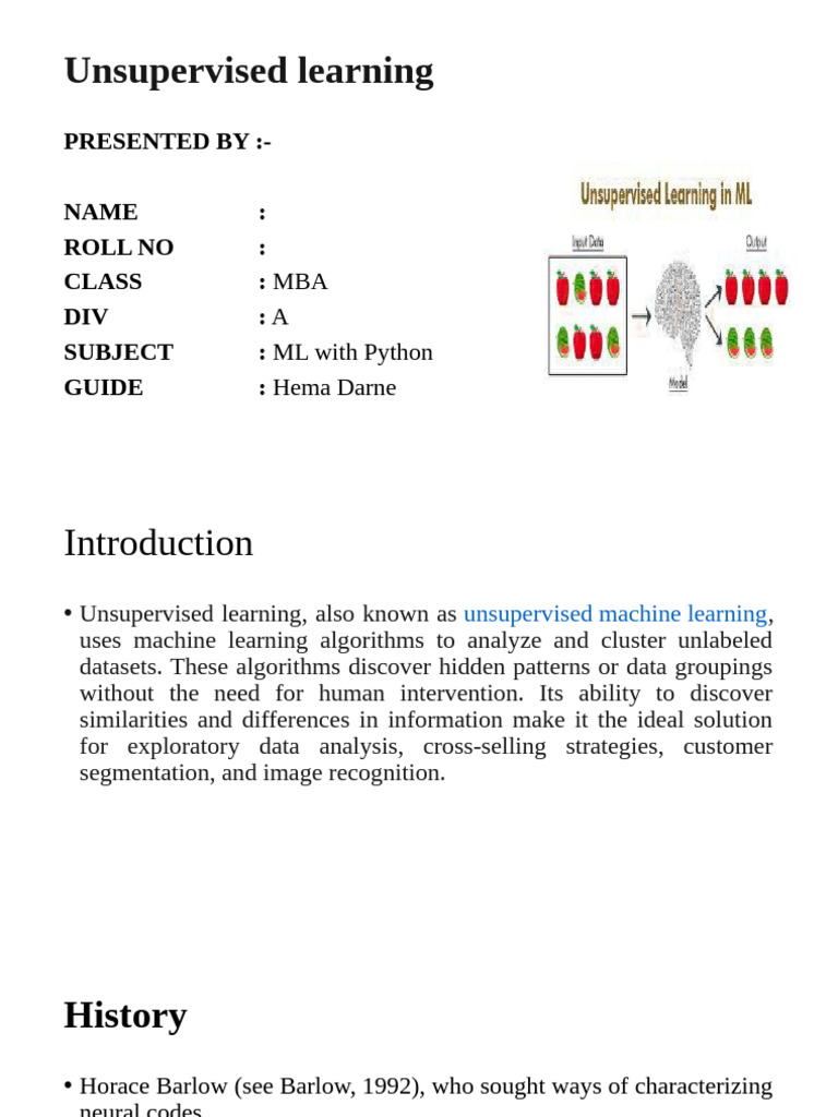 Unsupervised learning | PDF | Cluster Analysis | Machine Learning