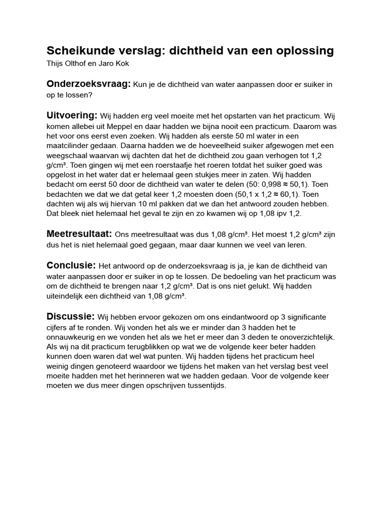 Scheikunde Practicum | PDF