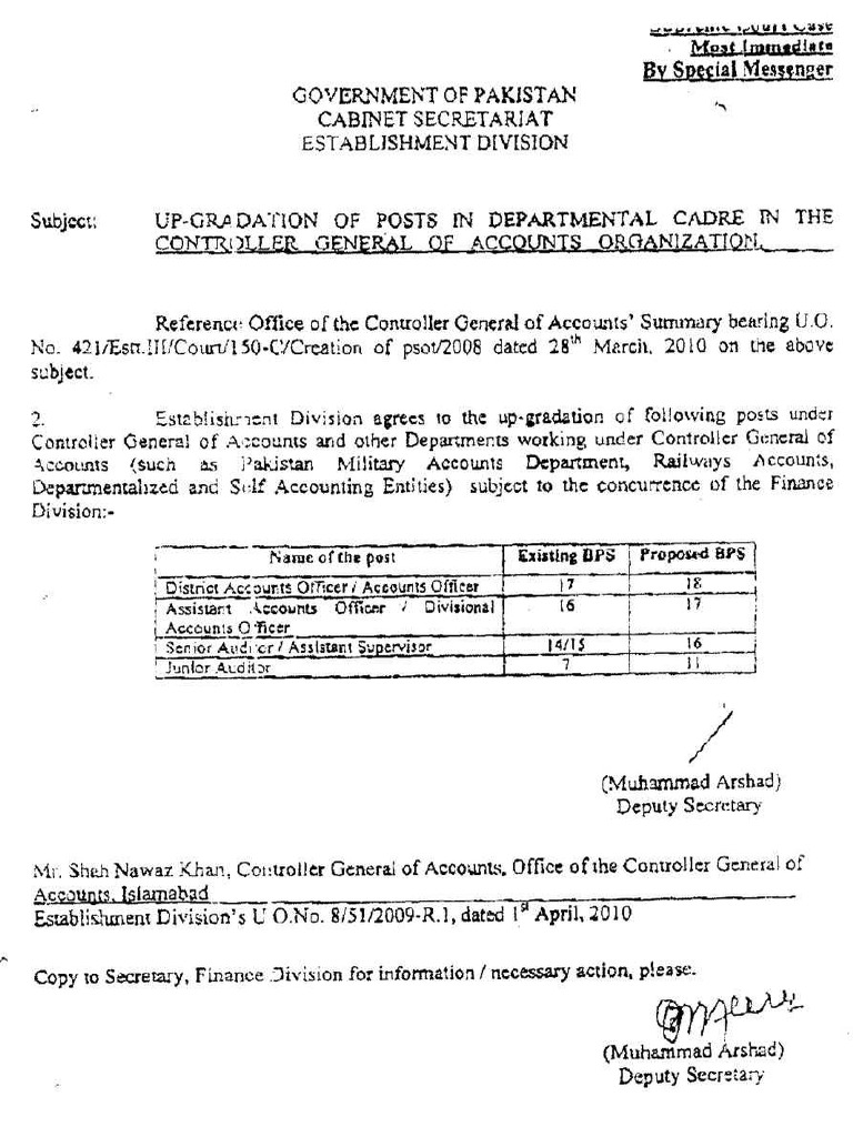 Up Gradation of AO AAO SA&JA - CGA - April2010 | PDF