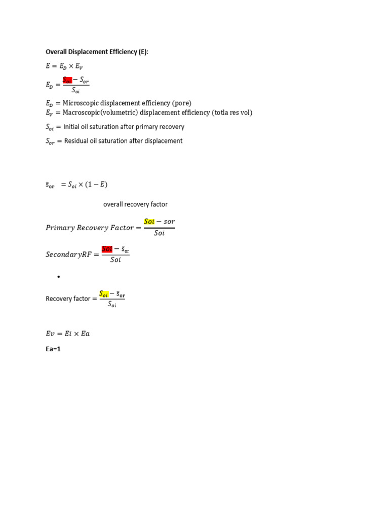 Overall Displacement Efficiency | PDF
