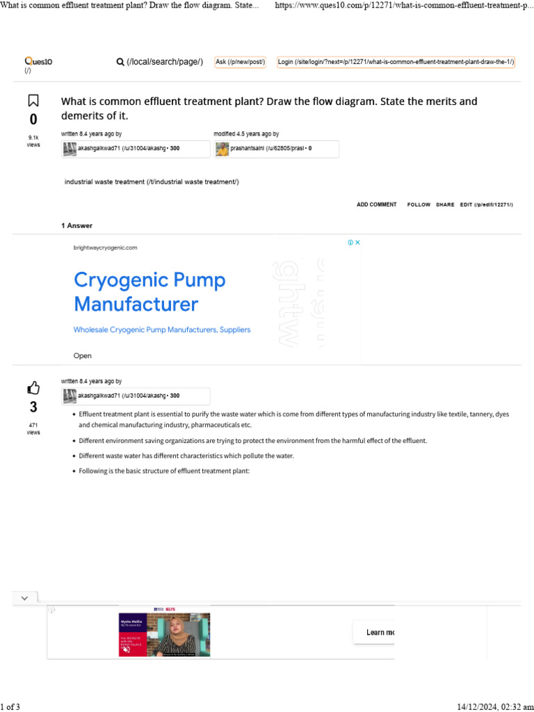What is common effluent treatment plant_ Draw the flow diagram. State ... What is common effluent treatment plant_ Draw the flow diagram. State ...