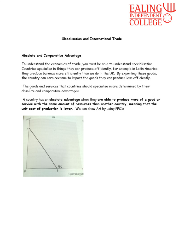 Advantages of Trade: Absolute vs Comparative | PDF | Terms Of Trade ...