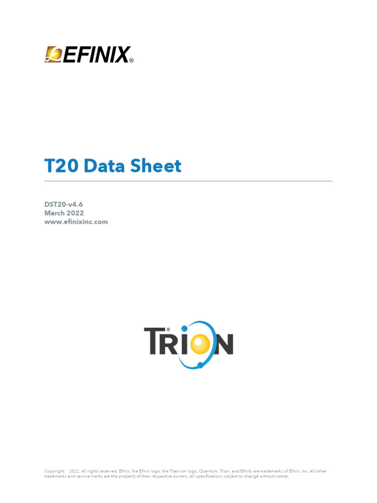 Trion20 Ds v4.6 | PDF | Field Programmable Gate Array | Random Access Memory