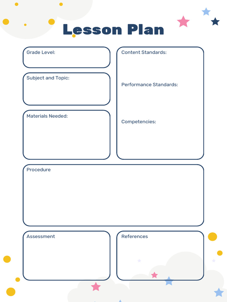 Simple Stars and Clouds Lesson Plan | PDF