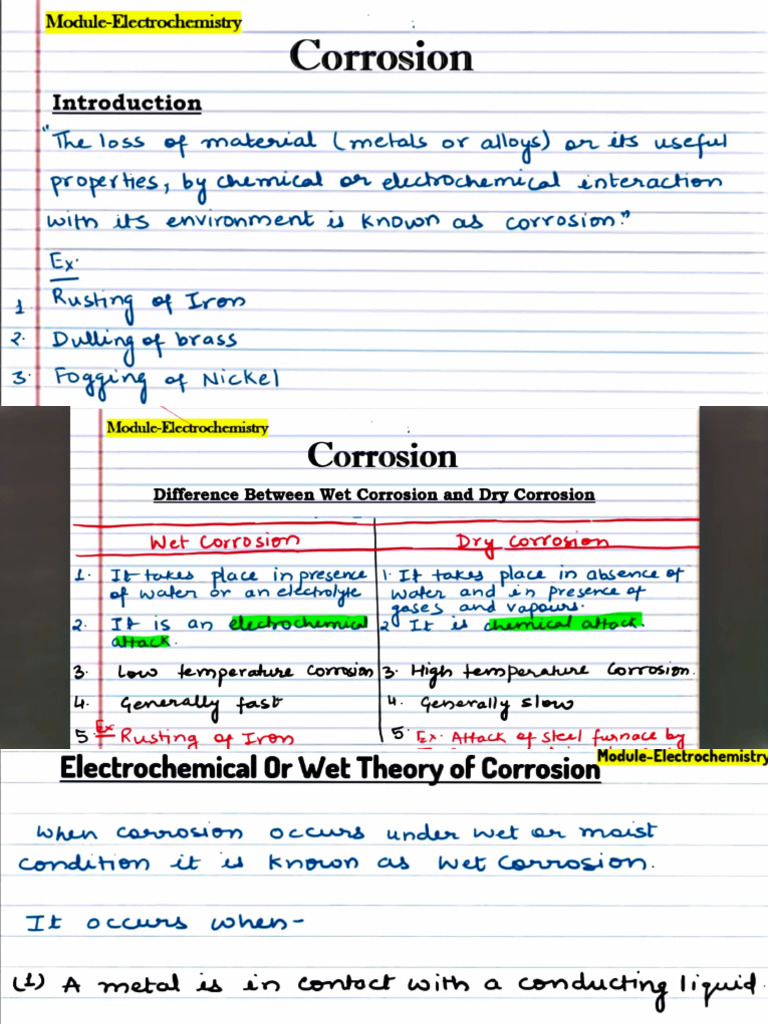 wet corrosion | PDF | Corrosion | Electrochemistry