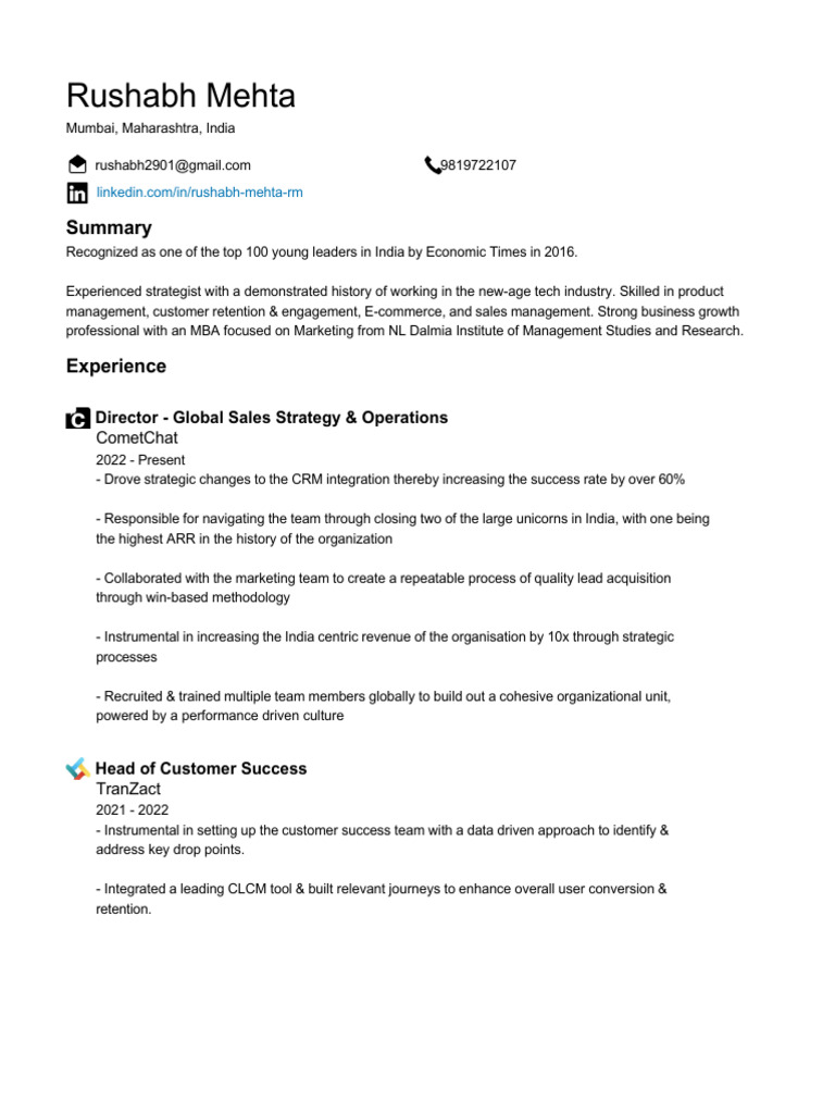 Naukri RushabhMehta (10y 0m) | PDF | Marketing | Business Economics