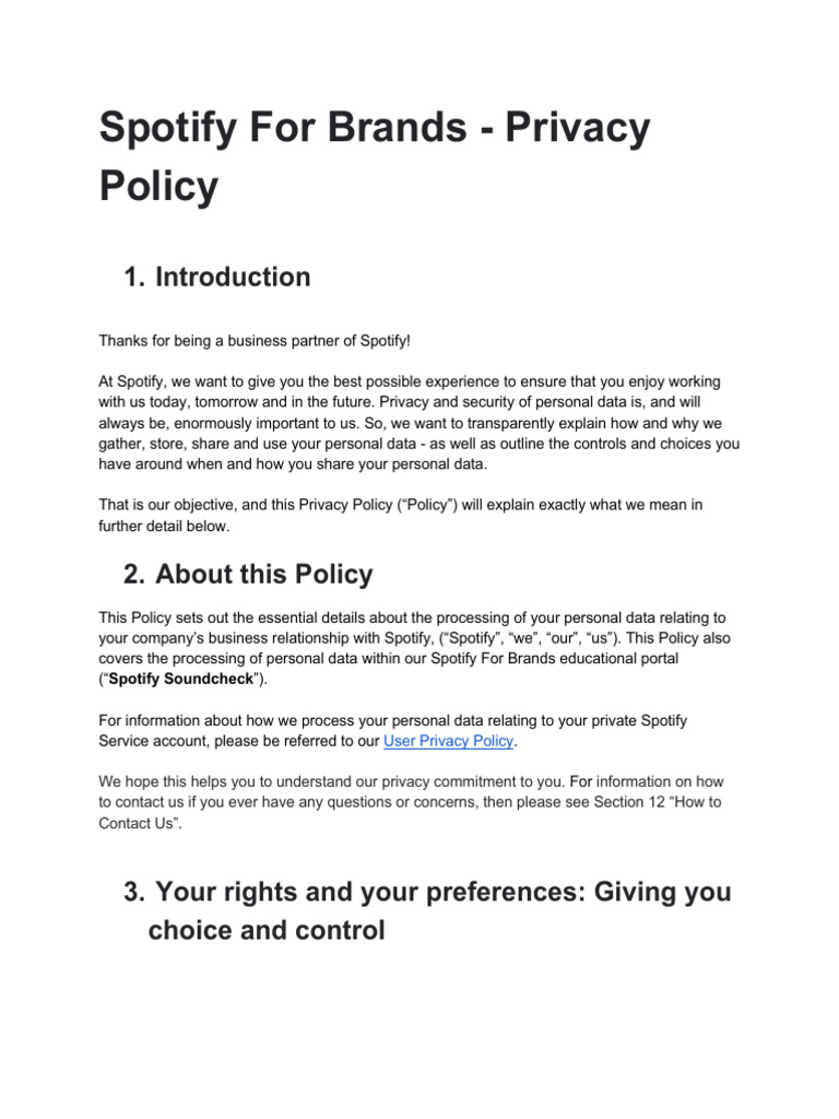 Spotify_for_Brands_Privacy_Policy | PDF | Customer Relationship ...