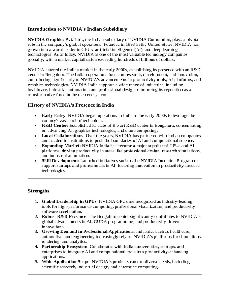 Introduction to NVIDIA | PDF | Graphics Processing Unit | Artificial Intelligence