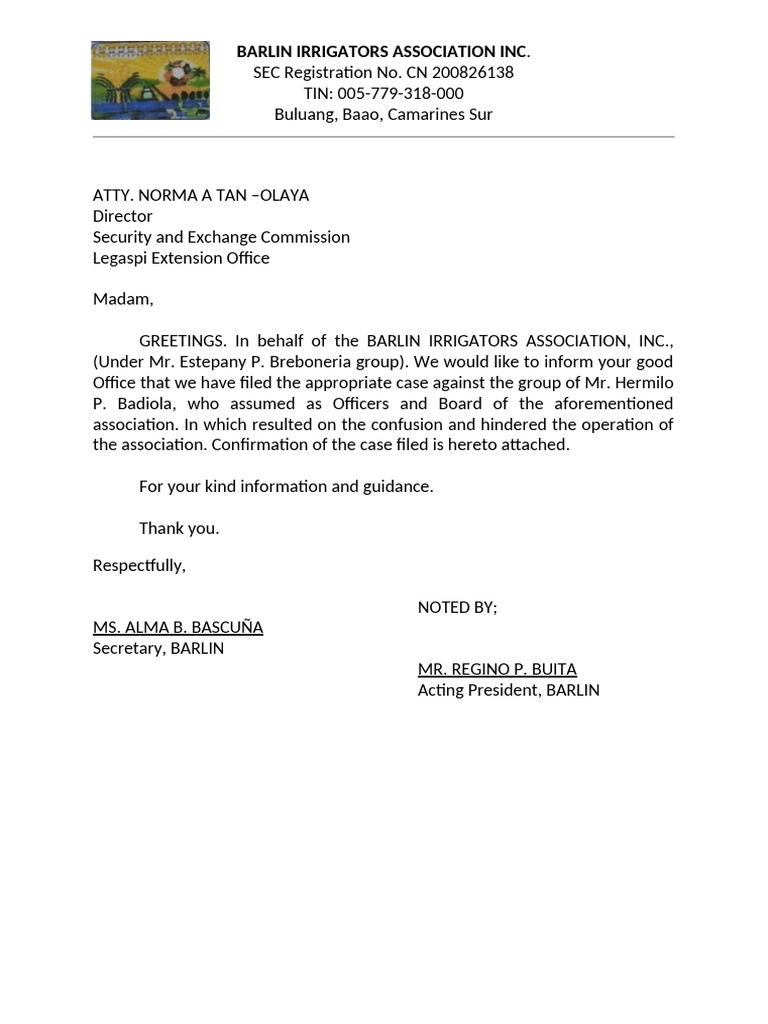 Letter To LINE AGENCY | PDF