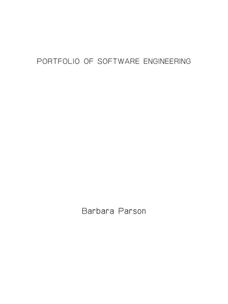 Portfolio Of Software Engineering Pdf Engineering Software