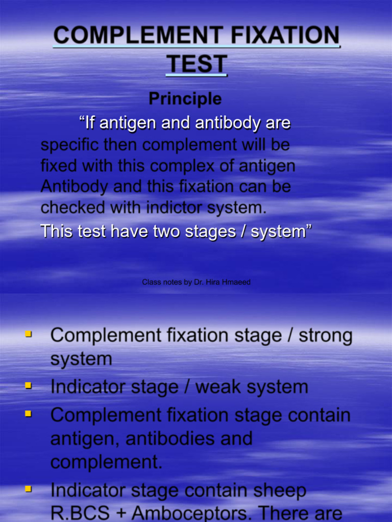 03p Complement Fixation Test | PDF | Complement System | Antibody