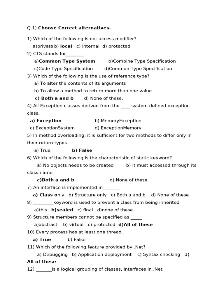 MCQ Bank | PDF | Class (Computer Programming) | Method (Computer ... MCQ Bank | PDF | Class (Computer Programming) | Method (Computer ...