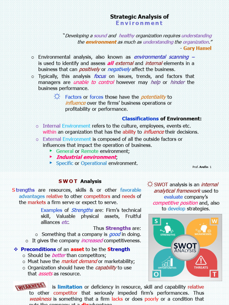 Strategic Environmental Analysis Guide | PDF | Swot Analysis | Supply Chain