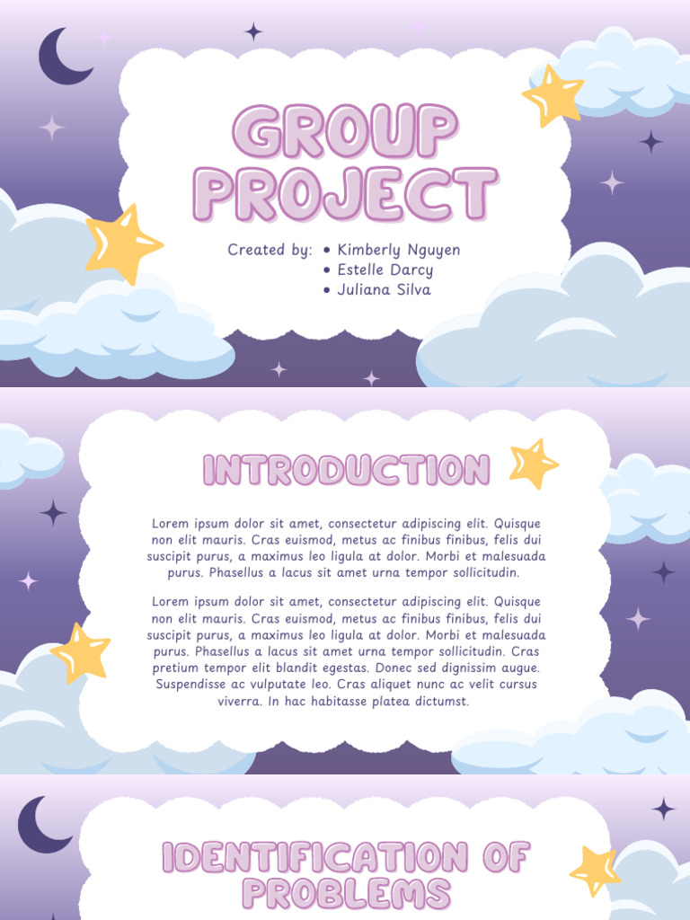 Purple Blue Cute Playful Group Project Presentation PDF | PDF