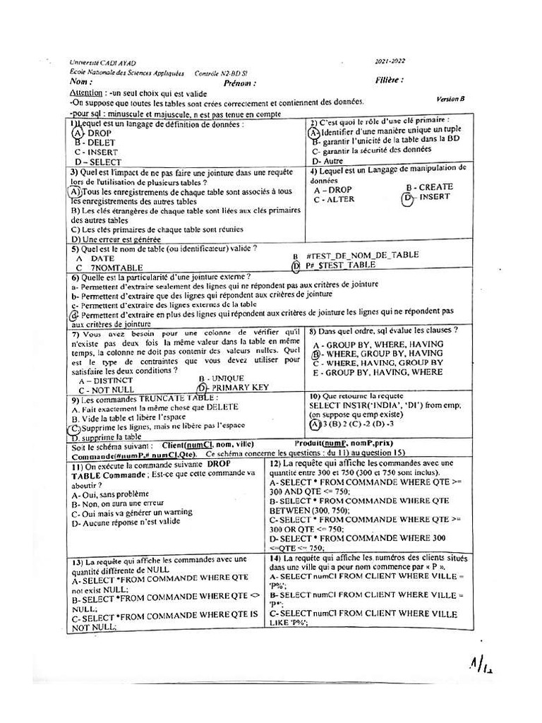 Exam 2021 2022 Pdf