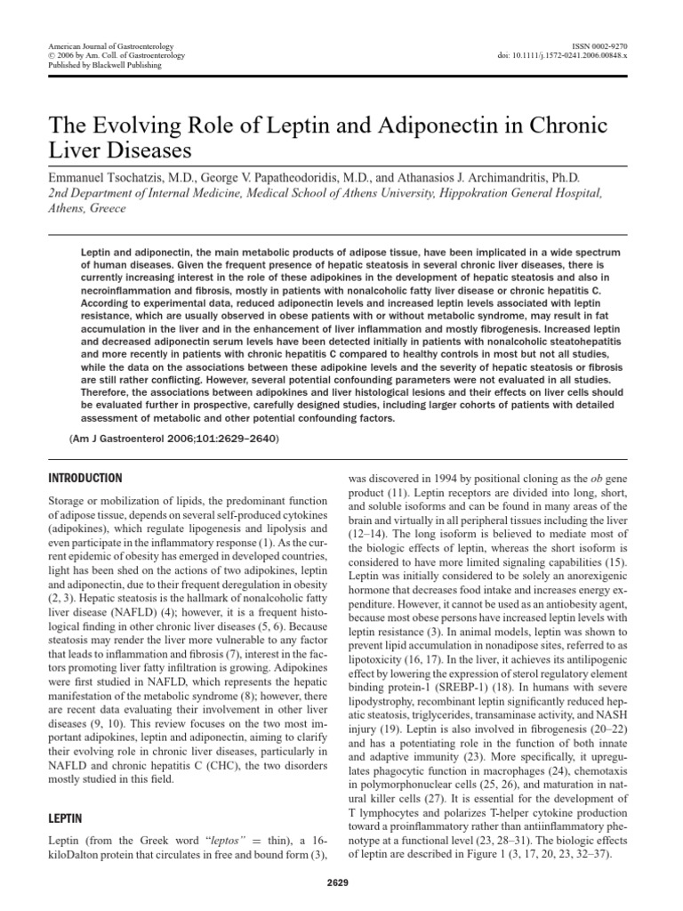LEPTINE AND NAFLD | PDF | Leptin | Adipose Tissue