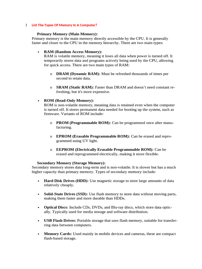 Updated Imp Questions | PDF | Computer Data Storage | Databases