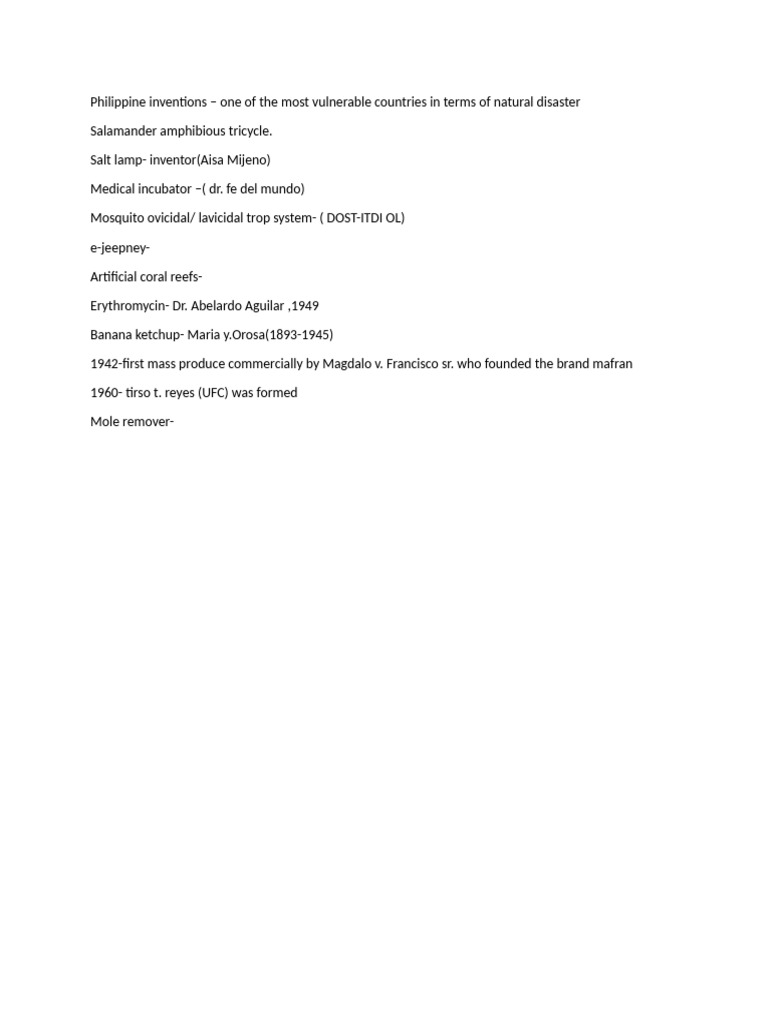 Philippine Inventions | PDF