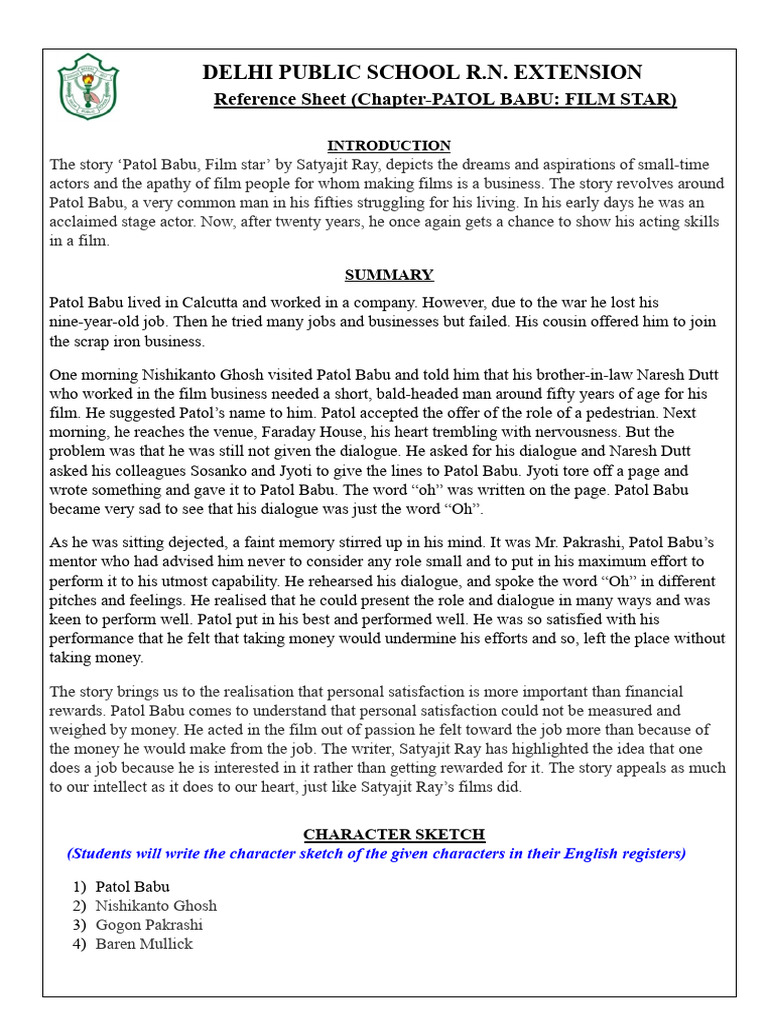 Patol Babu: Film Star Summary & Analysis | PDF
